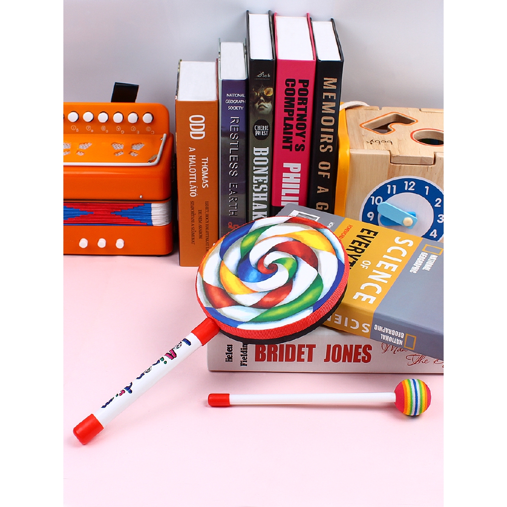 Orff เครื่องมือเคาะอมยิ้มเคาะกลองกลองเต้นรำอนุบาลกลอง 0-3 ปีเด็กของเล่น ...