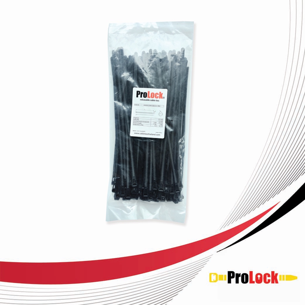 ProLock เคเบิ้ลไทร์ปลดล็อคได้ 12 นิ้ว (สีดำ/สีขาว/สีฟ้า) | Shopee Thailand