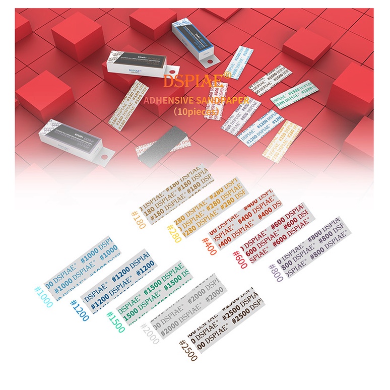 DSPIAE MSP Sanding precut self-adhesive เทปกาว 3M กระดาษทราย เบอร์ 180 ...