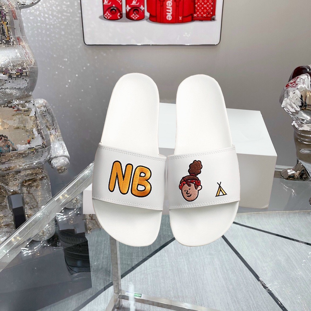 รองเท ้ าแตะสายรัดแนวนอนลายตัวอักษรปัก NB และสายหนังปักลายคมชัดและน ่ ารัก | Shopee Thailand