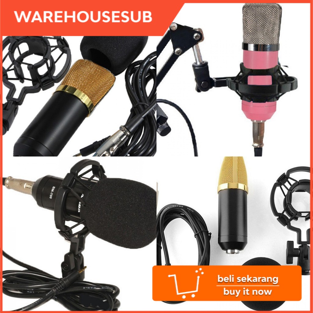 Bm 700 Taffudio ไมโครโฟนสตูดิโอพร้อมเมาท์กันกระแทก | Shopee Thailand