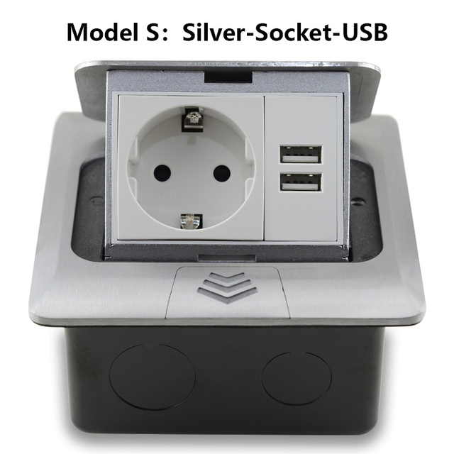 ☬Eu Floor Mounted Socket With USB Charging Port USB POP-UP Floor ...