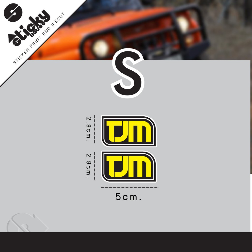 ขายเป็นคู่ sticker สติ๊กเกอร์ลาย TJM ติดได้ทุกที่ | Shopee Thailand