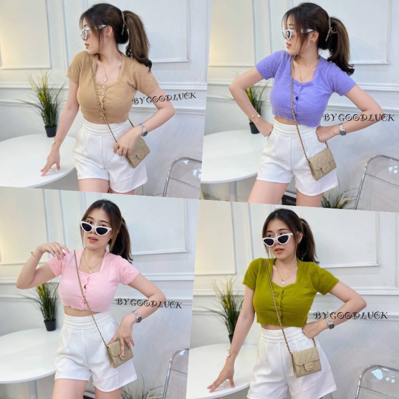 🌈Mesubshop🌈 เสื้อครอปขนมิ้ง Croptop ไหมพรม ขนมิ้ง ฟูๆ 🥰 อิงฟ้า | Shopee Thailand