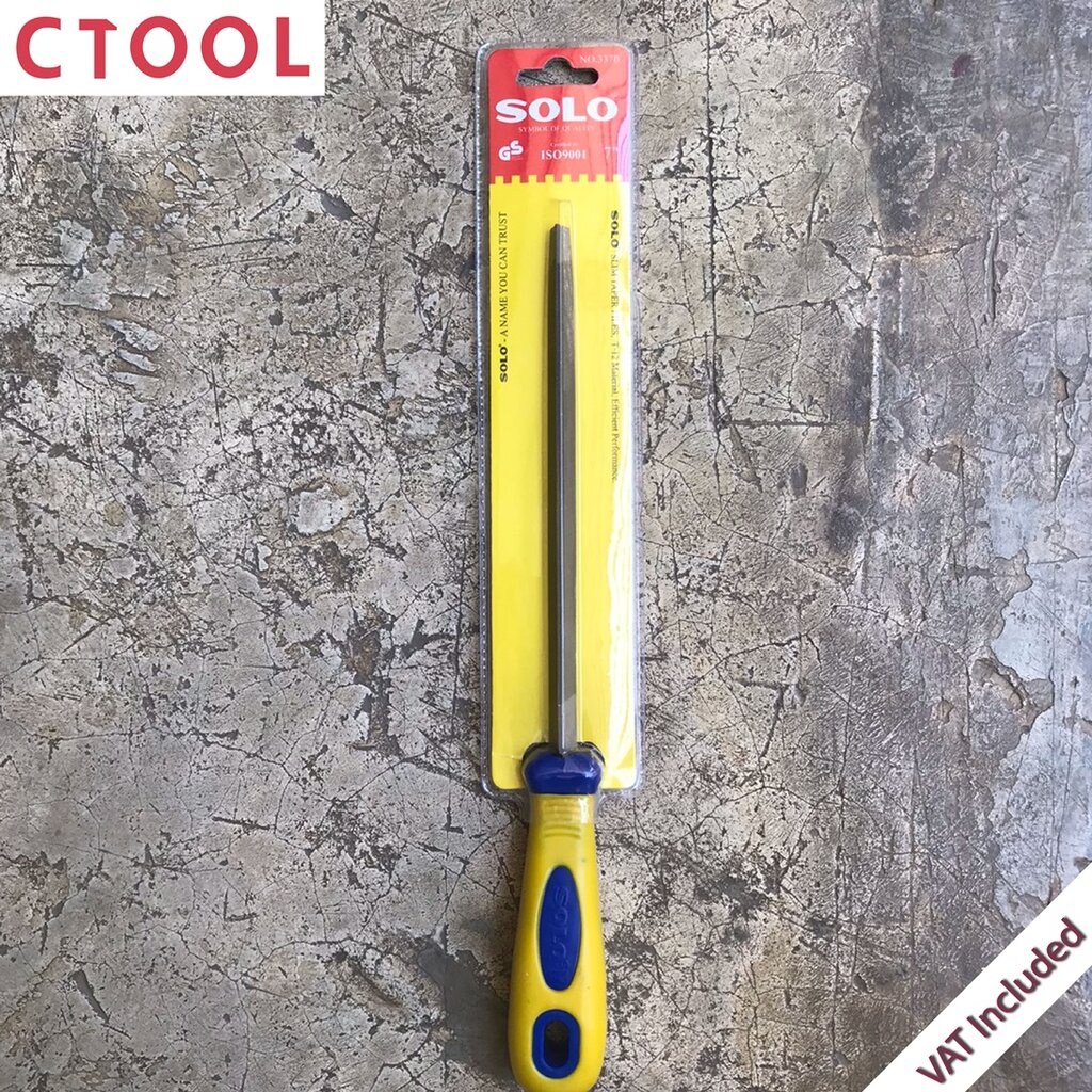 ตะไบสามเหลี่ยม7นิ้ว พร้อมด้าม 3370-7" Solo แผงเหลือง ด้ามเหลืองน้ำเงิน ...