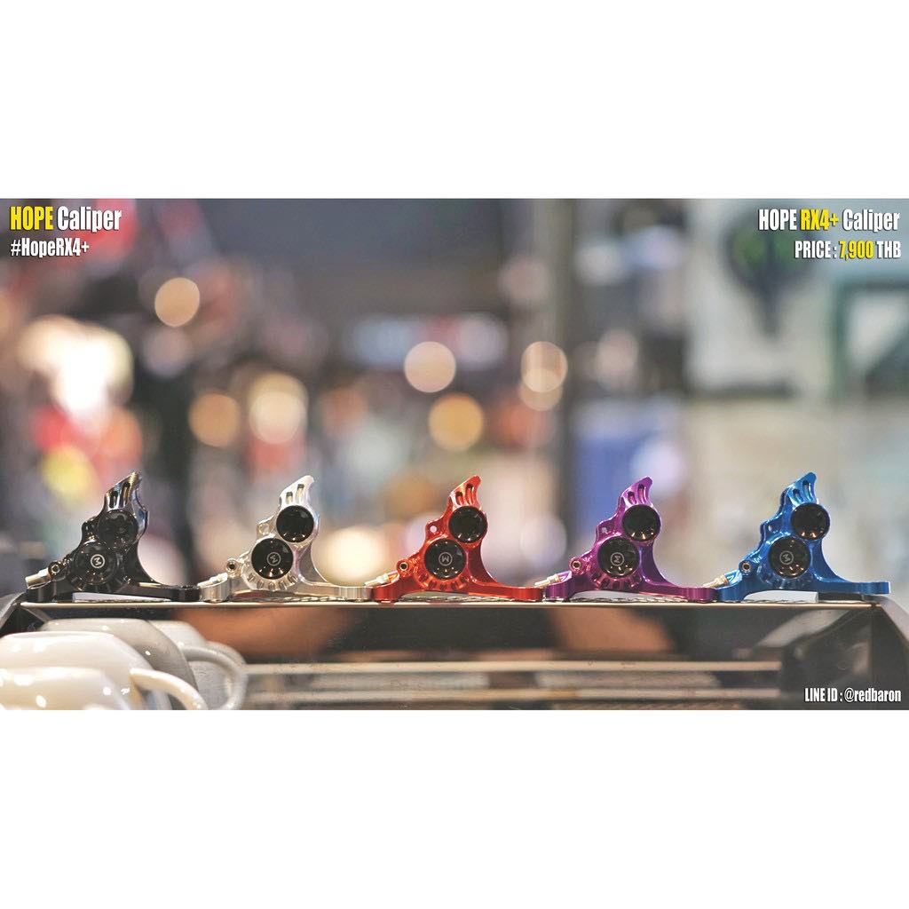 คาลิปเปอร์เบรค HOPE RX4+ Caliper Flat mount 4/4 Port Shimano หรือ Sram ...