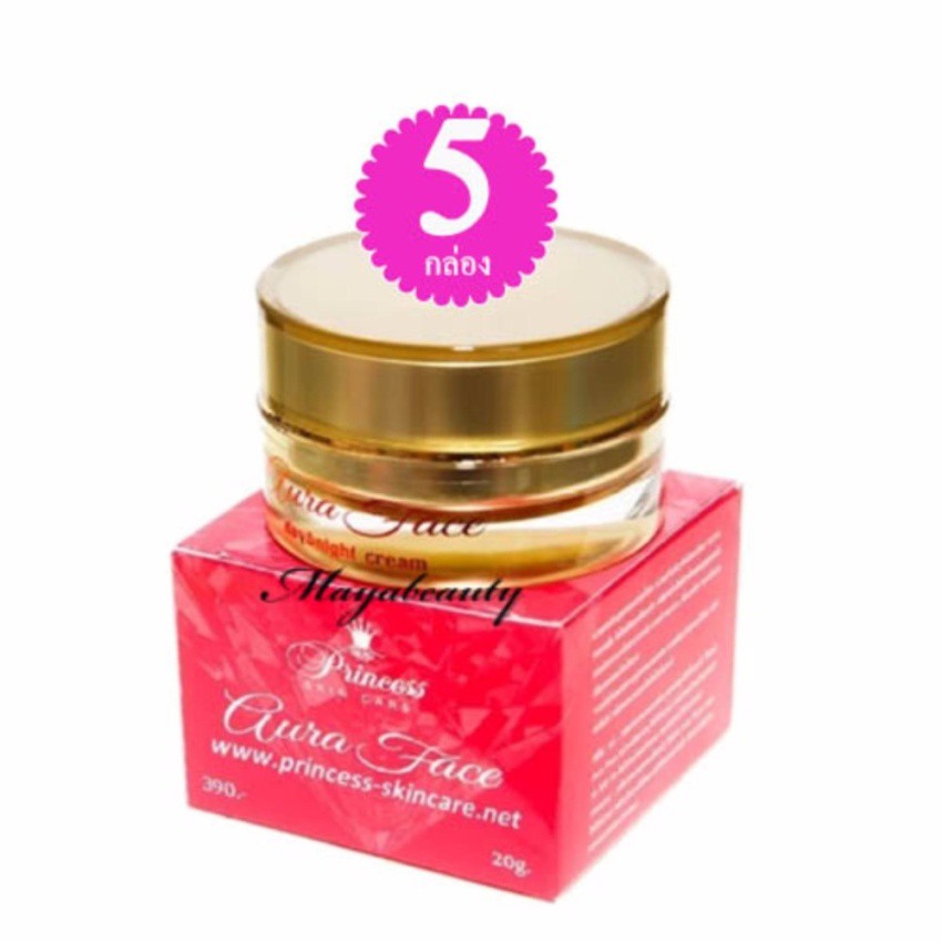 Princess Skin Care ครีมหน้าเงา Aura Face ขนาด 20g ( 5 กล่อง)#1201 ...