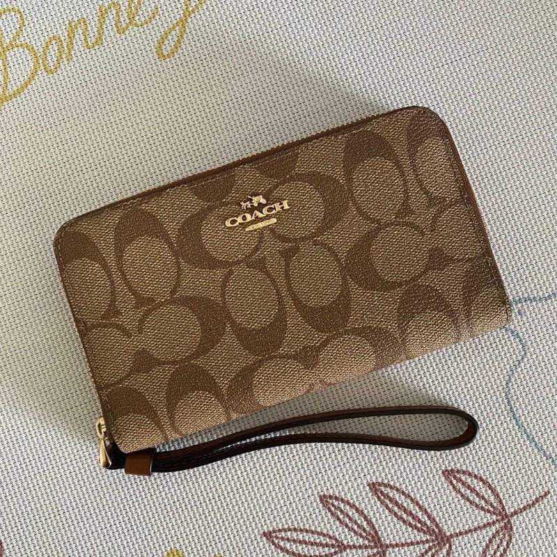 COACH PHONE WALLET IN SIGNATURE CANVAS | Shopee Thailand