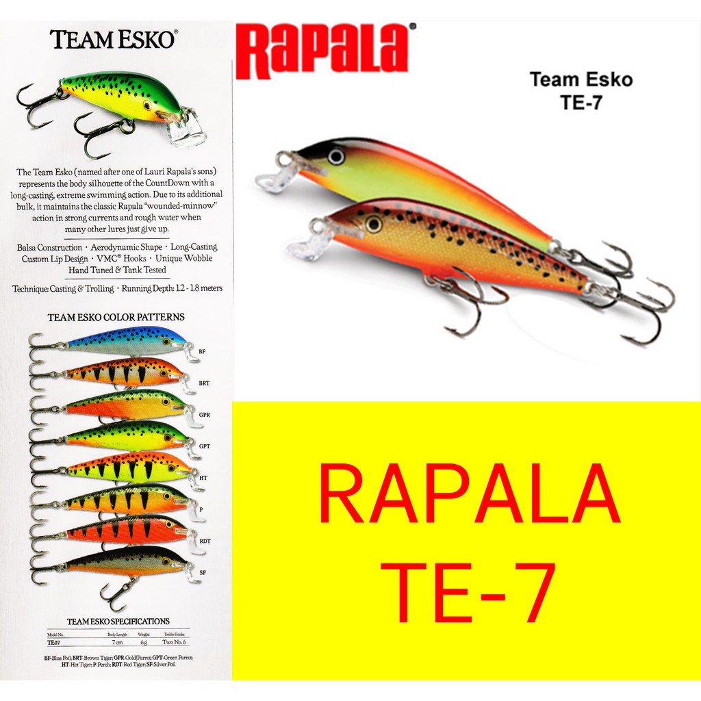 โปรพิเศษ เหยื่อปลอม RAPALA TEAM ESKO (TE-7) ขนาด 7 cm น้ำหนัก 6 g ...