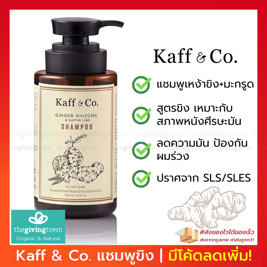 Kaff & Co - แชมพูสารสกัดเหง้าขิงและน้ำมันมะกรูด สกัดเย็น 300 มล. | Kaff and Co แชมพูขิง Kaff&Co ...