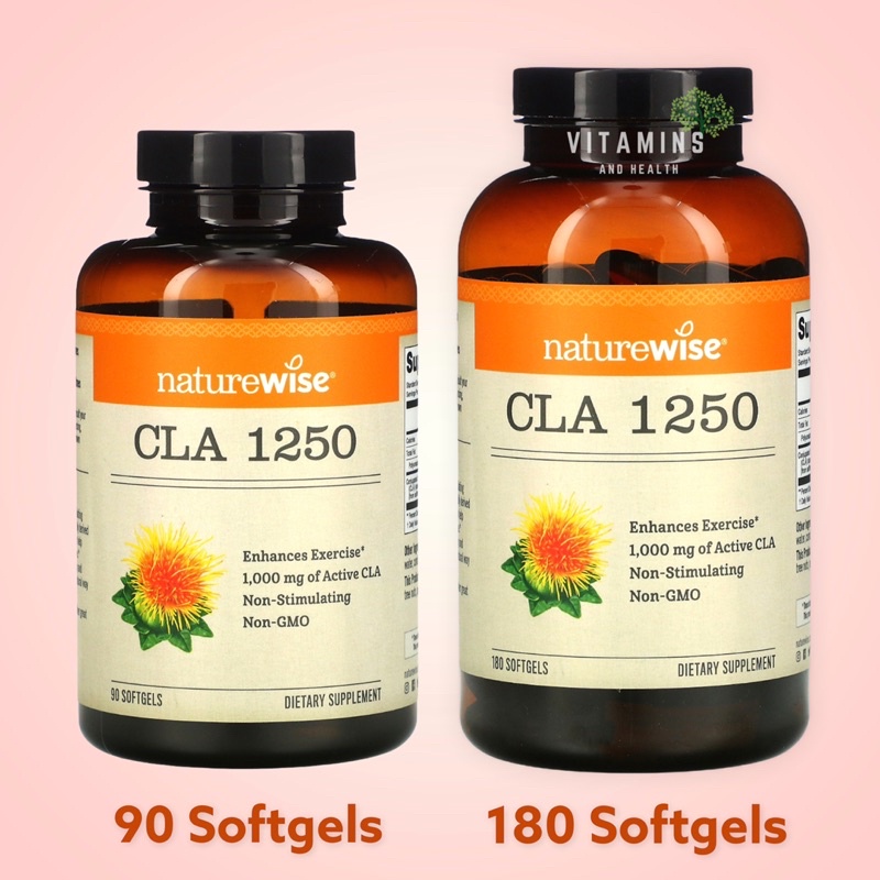 พร้อมส่ง (มีโค้ดลด) 🌾น้ำมันดอกคำฝอย NatureWise, CLA 1250, 1000 mg, 90 & 180 Softgels | Shopee ...