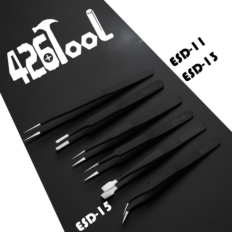 426TOOL แหนบ สแตนเลสสตีล (ป้องกันไฟฟ้าสถิต) ปลายหัวแหลม ตรง SS 15 ปลายหัวแหลม โค้ง งอ แหนบโค้งก็ ...