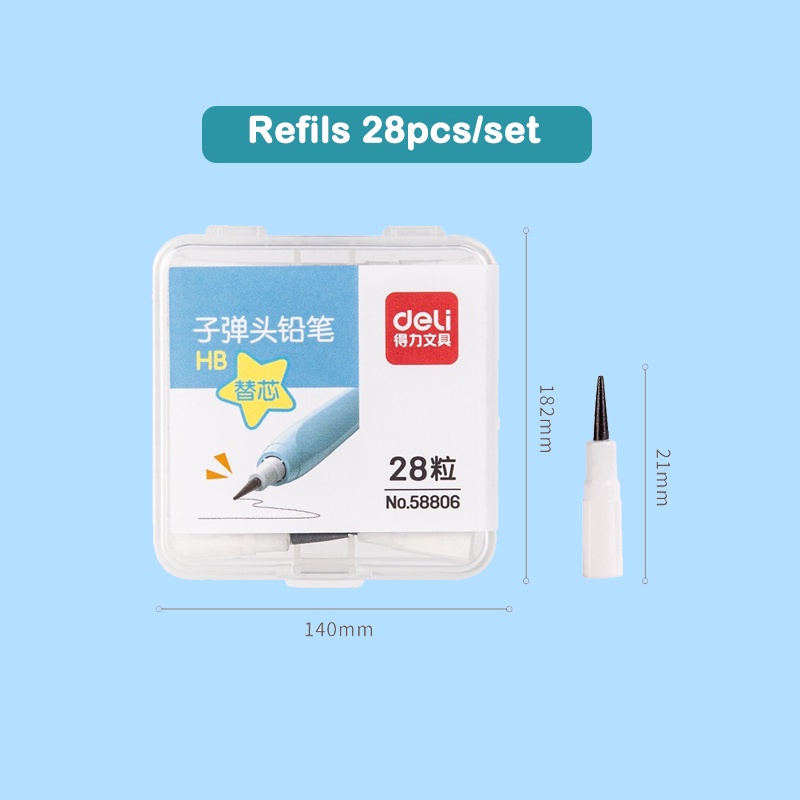 Deli No Sharpener ดินสอ 3 ชิ้น / ชุด พร้อมรีฟิล ดินสอกด อุปกรณ์สำนักงาน ...