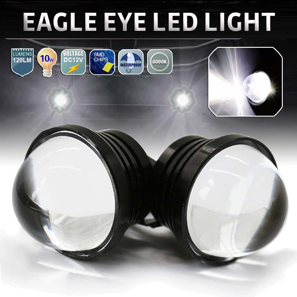 2pcs LED Eagle Eye Light 12V ไฟวิ่งกลางวันสีขาวไฟท้าย DIY สำหรับรถยนต์ ...