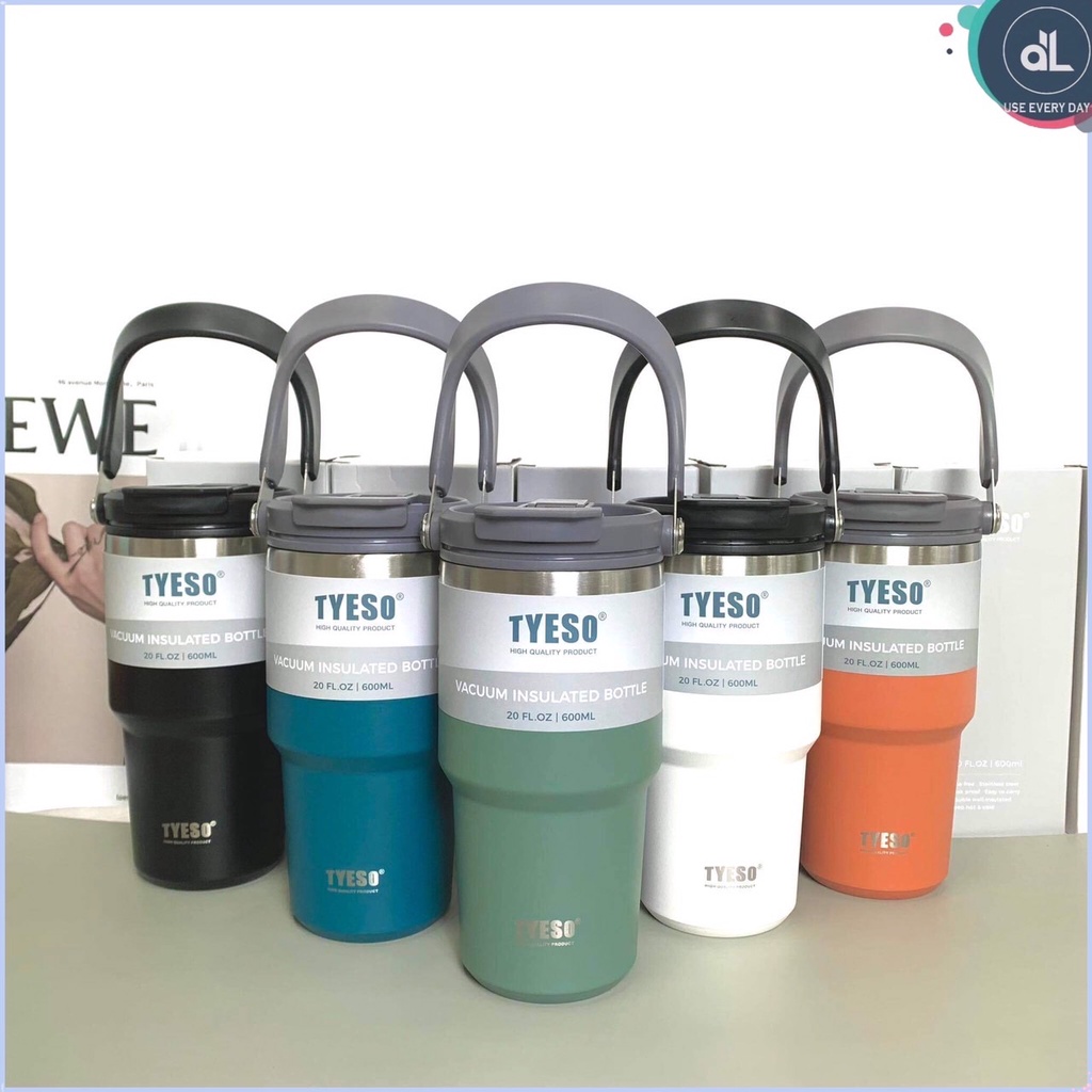 TS-8827 Tyeso แก้วน้ำเก็บความเย็น แก้วน้ำเก็บอุณภูมิ เครื่องใช้ในบ้าน แก้วพร้อมหูหิ้ว ขนาด 20 oz ...