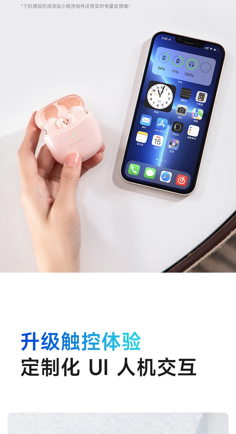 Smartdevil หูฟังบลูทูธไร้สาย E03 ตัดเสียงรบกวน ควบคุมด้วยการสัมผัส อายุการใช้งานแบตเตอรี่ยาวนาน ...