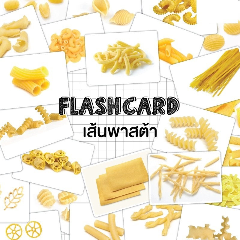 Flash card เส้นพาสต้า (Pasta) จำนวน 25 ใบ ขนาด A5 kp 040 | Shopee Thailand