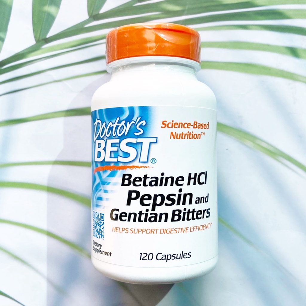 (Doctor's Best®) Betaine HCL Pepsin & Gentian Bitters 120 Capsules ...