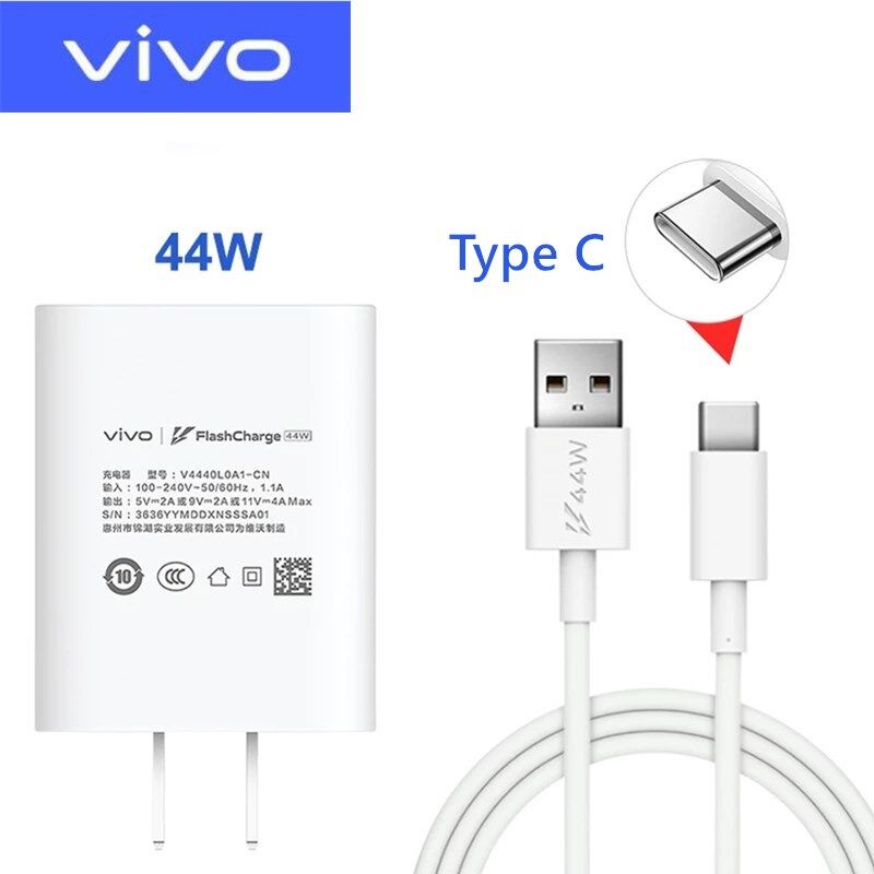 ชุดชาร์จ Vivo FlashCharge Usb TypeC 44W หัวชาร์จ vivo 44W | Shopee Thailand