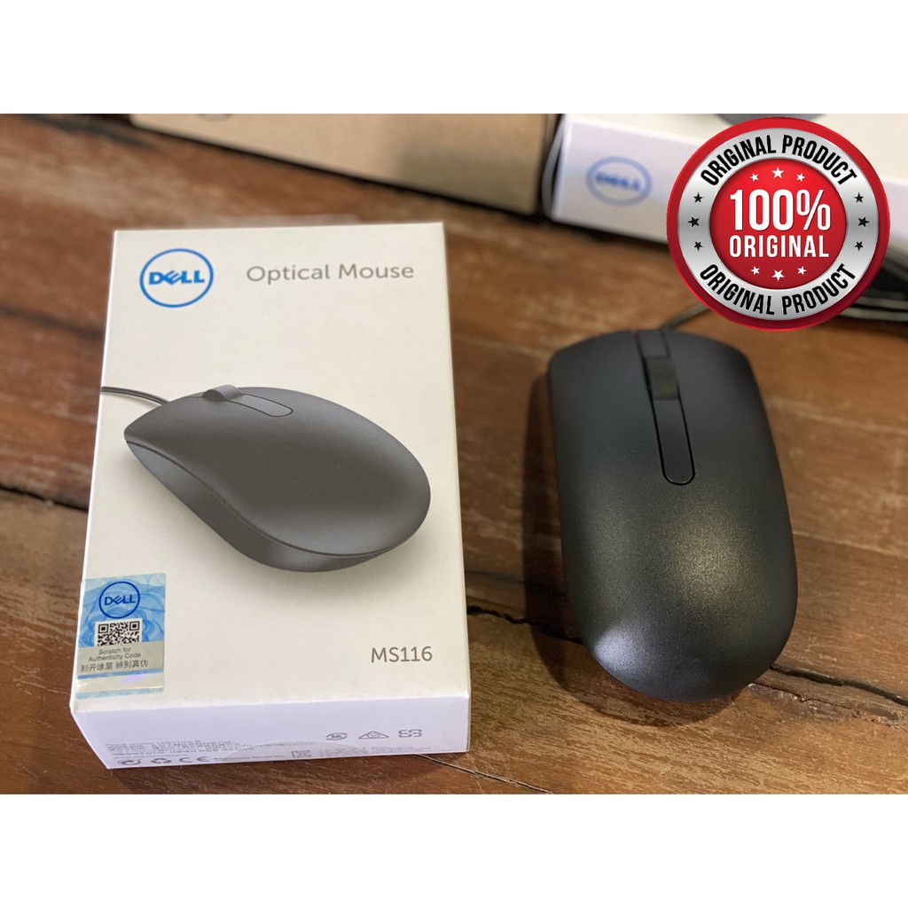 Dell Optical Mouse- MS116 ( BLACK) Original Retail Box [กล่องขาว] ของ ...