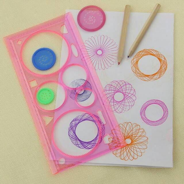 ไม้บรรทัดแบบหมุนลายดอกไม้ / Spirograph Atk Old School Toy 90s ของเล่น ...