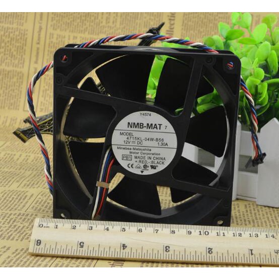 พัดลมพิเศษ NMB 4715KL-04W-B56 12 ซม. 12V 1.3A Y4574 120*120*38 มม. 4 ...
