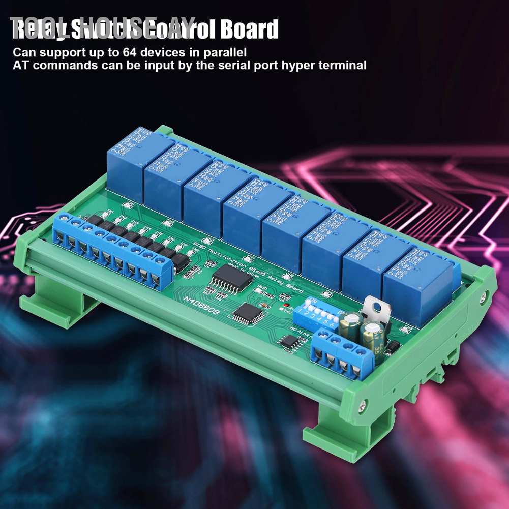 Rail Box Relay 8 Input Output Module DIN35 PLC Expansion Board with Shell RS485 12V | Shopee ...