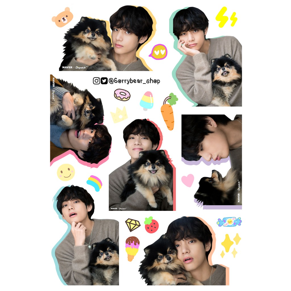 Taehyung & Yeontan Sticker Die-Cut สติ๊กเกอร์ Taehyung & Yeontan ไดคัท ...