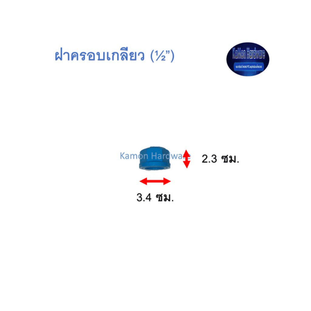 ฝาครอบเกลียว ท่อน้ำไทย (½”) Thai Pipe Internal Thread Cap ฟ้า 1/2 ...