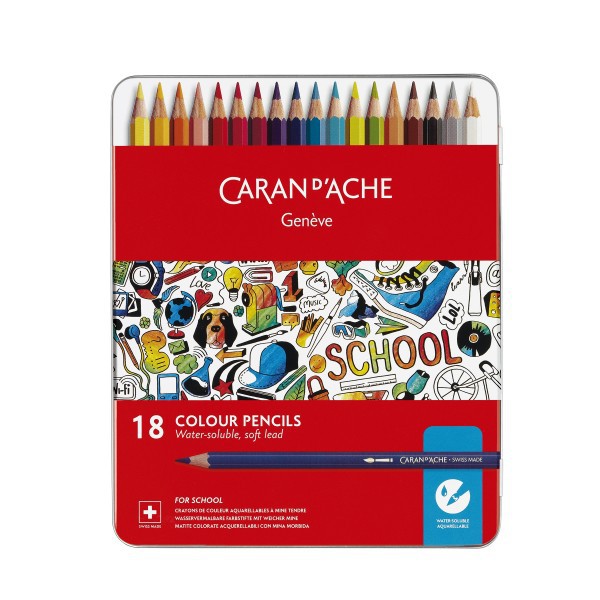 Caran d’arche(คารันดาช) ชุดสีไม้ระบายน้ำ 18 สี รุ่น school line เกรด ...