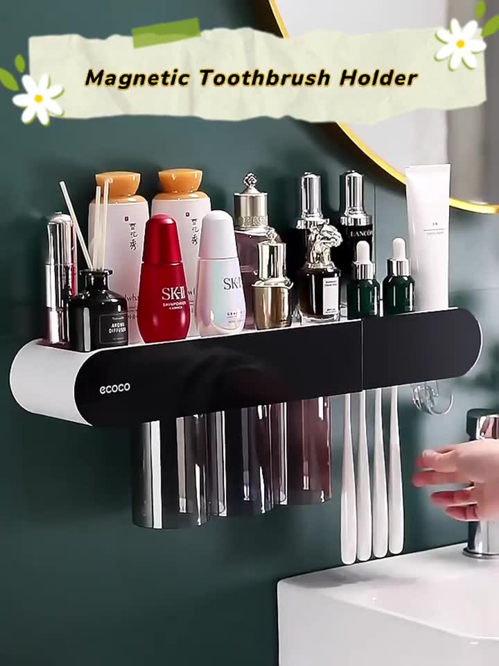 [พร้อมส่ง]Ecoco ที่วางแปรงสีฟัน แบบติดผนัง 2-3-4 ถ้วย ที่บีบยาสีฟัน ที่แขวนแปรงสีฟัน | Shopee ...