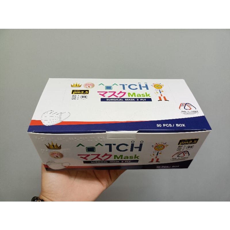 TCH Mask หน้ากากอนามัยทางแพทย์3ชั้น กรองBFE PFE VFE ได้99% | Shopee ...