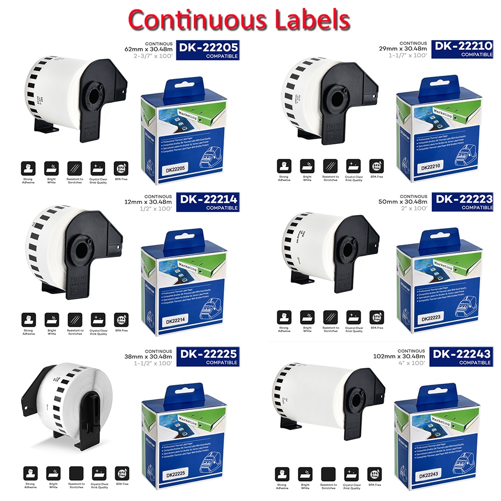 สติกเกอร์ฉลาก DK-22205 DK22205 DK-22210 DK-22214 DK-22223 DK-22225 DK ...