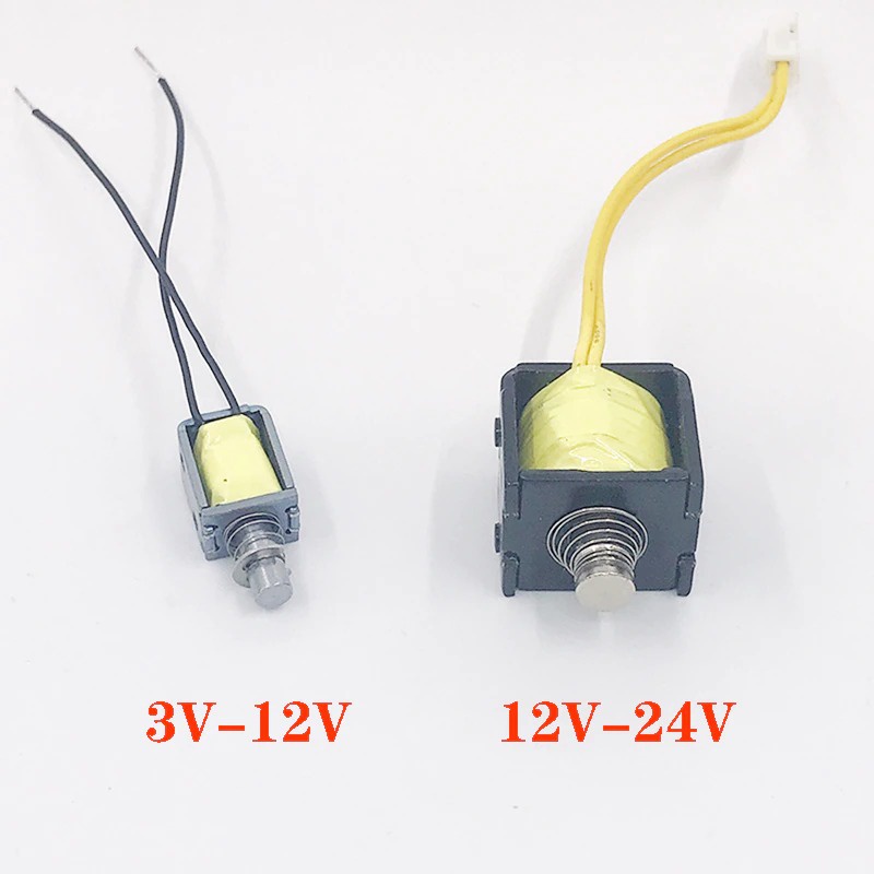 3V 6V 12V 24V Mini DC Solenoid Push Pull Open Frame Electromagnet ...