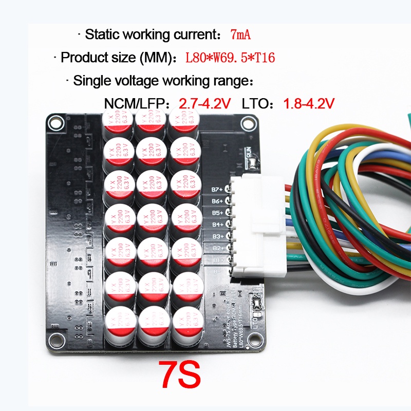 BMS 3S 4S 5S 6S 7S 8S 9S-21S Balance Li-ion Lifepo4 LTO Lithium Battery 1A 3A 5A 6A Capacitive ...