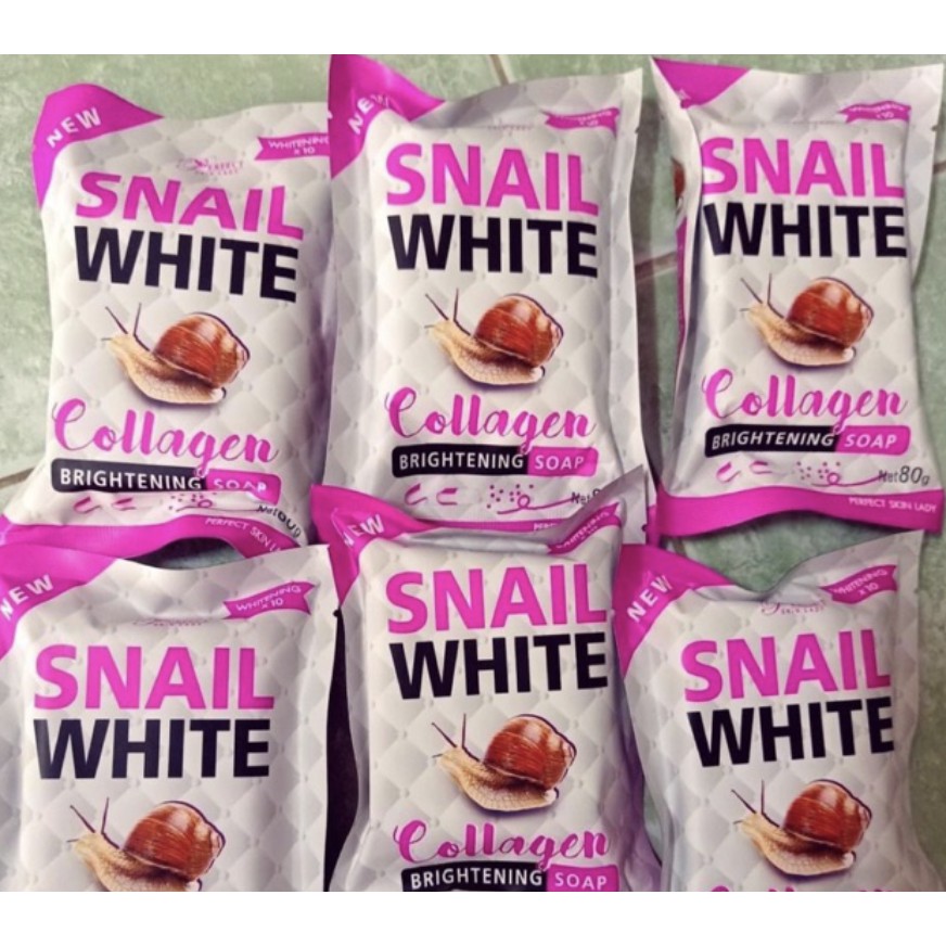 SNAIL WHITE COLLAGEN BRIGHTENING SOAP 80g | Shopee Thailand