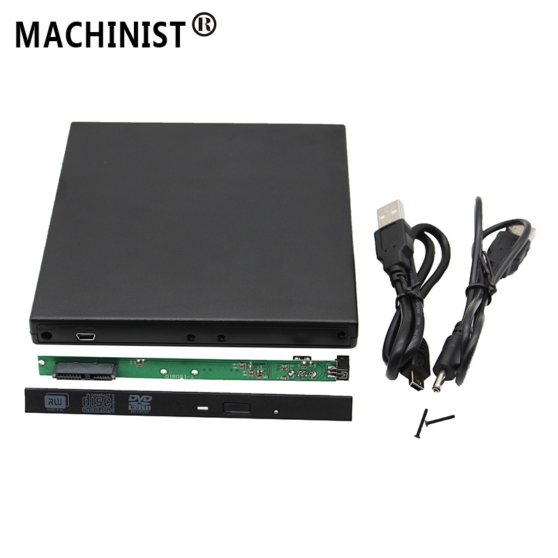 9.5mm USB 2.0 SATA external drive DVD CD DVD-Rom Case drive box for ...