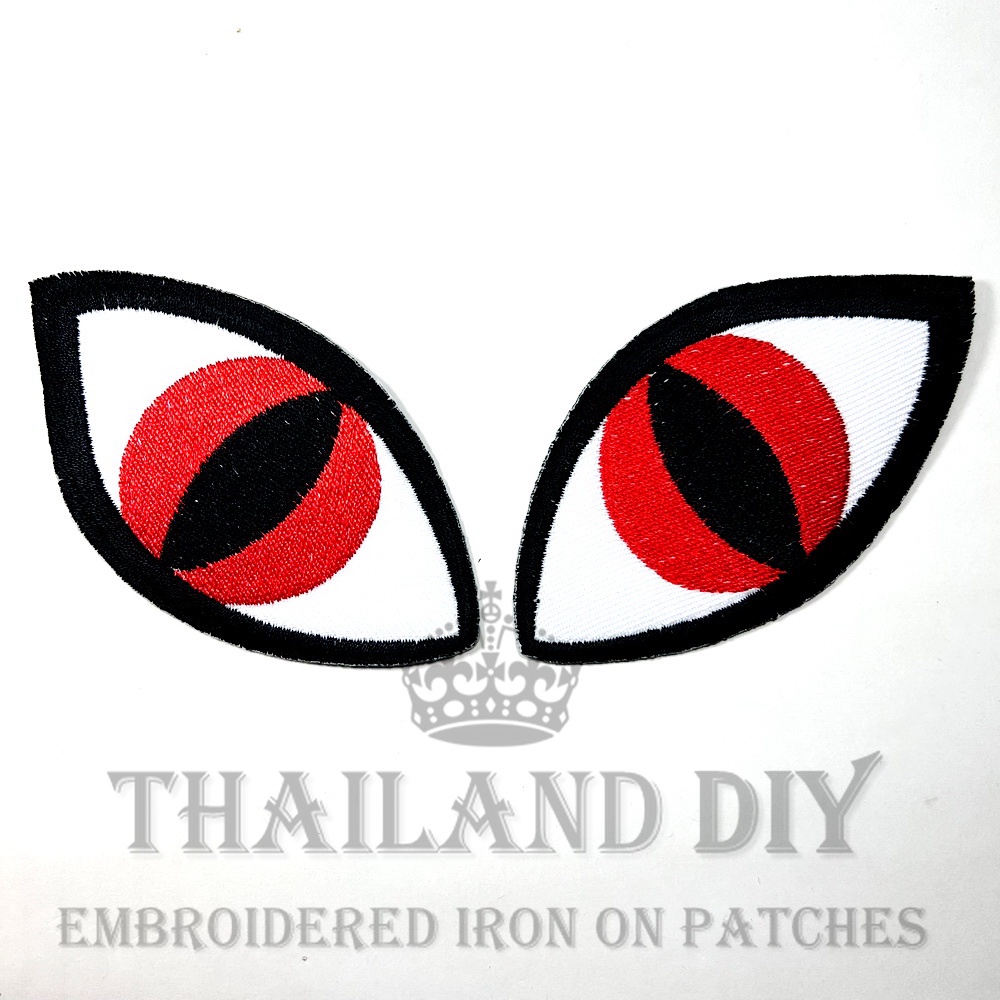 👁 ตัวรีดติดเสื้อ งานปัก ดวงตาคู่ ลาย ดวงตา ผี ปีศาจ วูดู Evil Red Eye Patch WOP DIY ตัวรีด อาร์ม ...