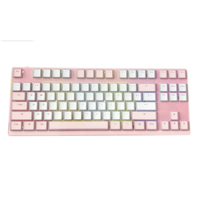 OKER K82 Winter Pink TKL RGB Mechanical Backli Wired Gaming Keyboard ...