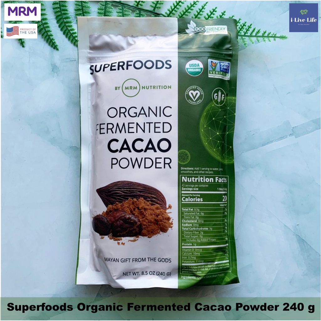 ผงโกโก้ ออร์แกนิก Superfoods Organic Fermented Cacao Powder 240 g - MRM ...