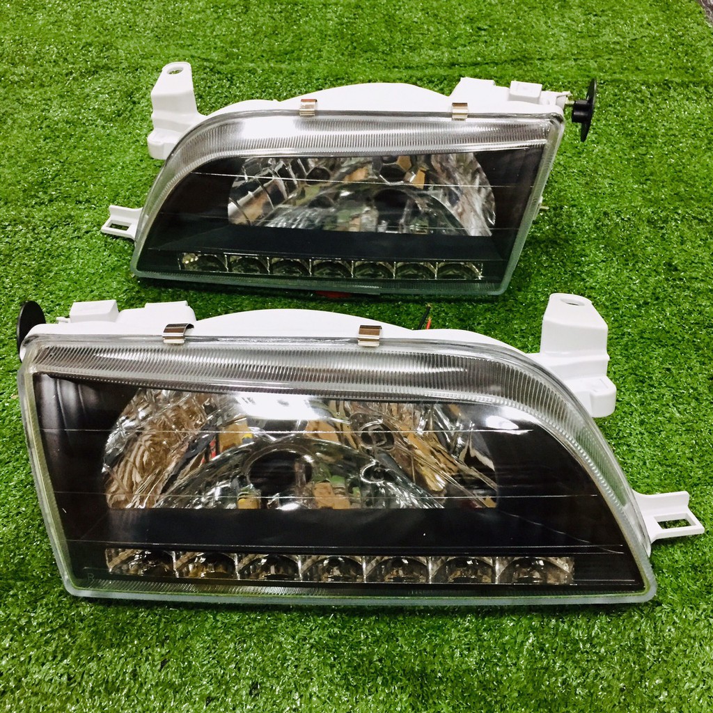 ใหม่ล่าสุด!!! ไฟหน้า ae100 ae101 collora 1992-1995 โคมดำเพชร LED ^^โคม ...