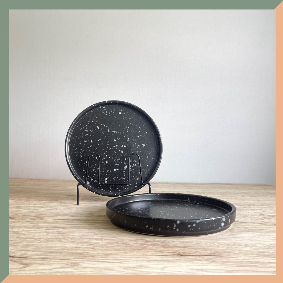 จานอาหารเซรามิค สไตล์มินิมอล รุ่นขอบตั้ง Stone Plate Bowl เข้าไมโครเวฟ ...