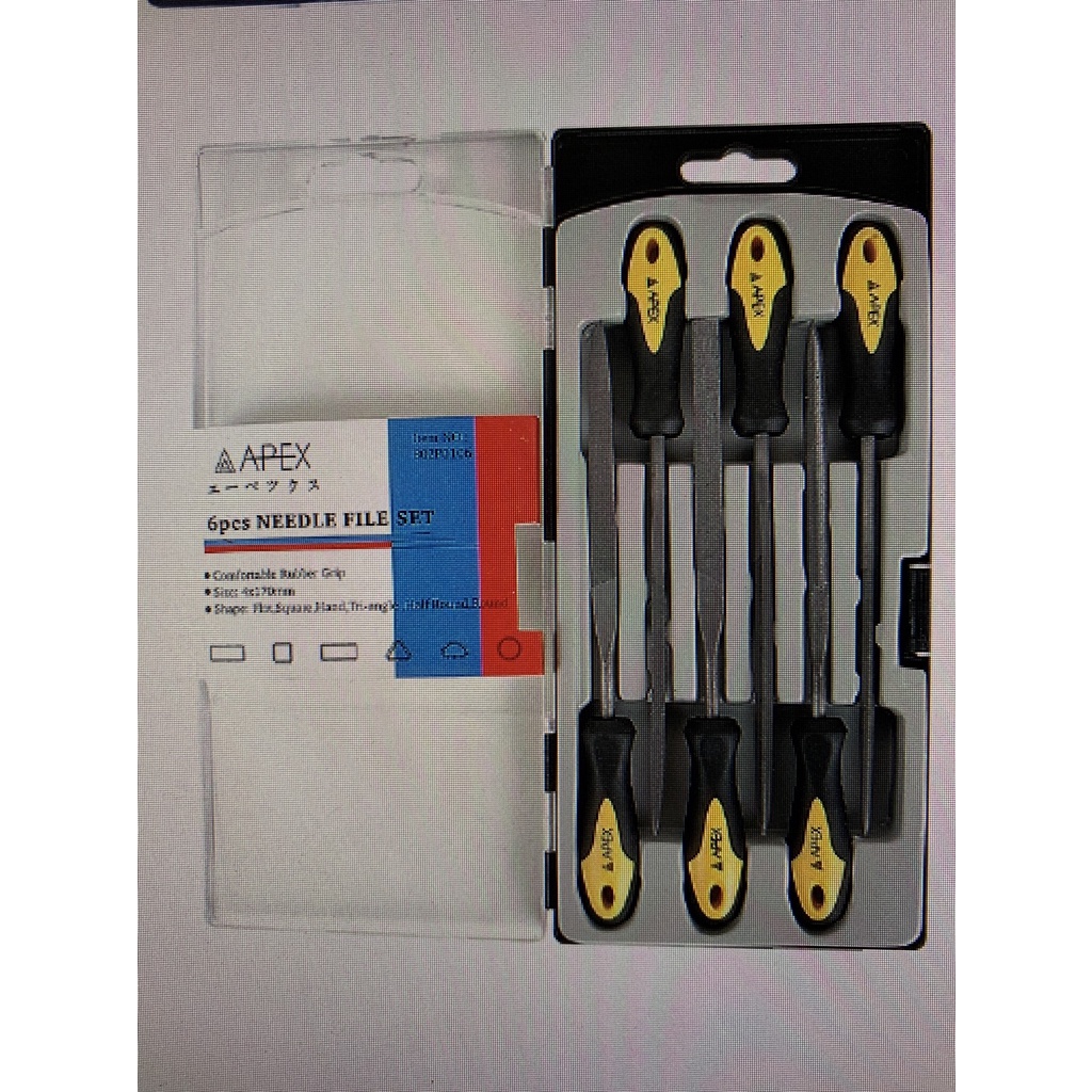 ตะไบพร้อมด้าม แบบ 6 ตัวชุด APEX (needle file 6 psc./set) | Shopee Thailand
