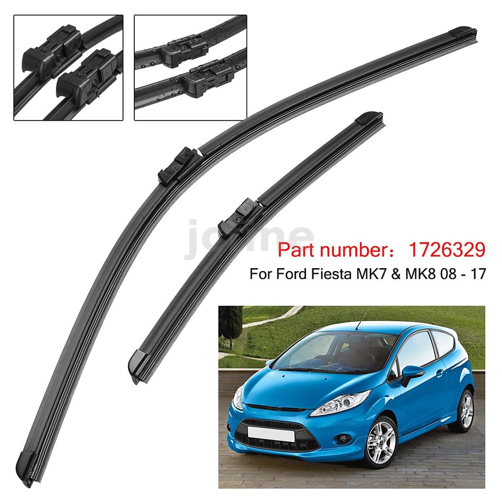 คู่ใบปัดน้ำฝนกระจกหน้ารถ Fit Ford Fiesta MK7 & MK8 2008-2017 | Shopee ...