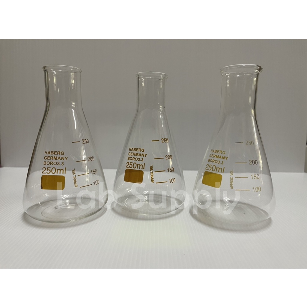 Haberg/Germany_Erlenmeyer flask 250 ml. ขวดรูปชมพู่ 250 มล. | Shopee ...