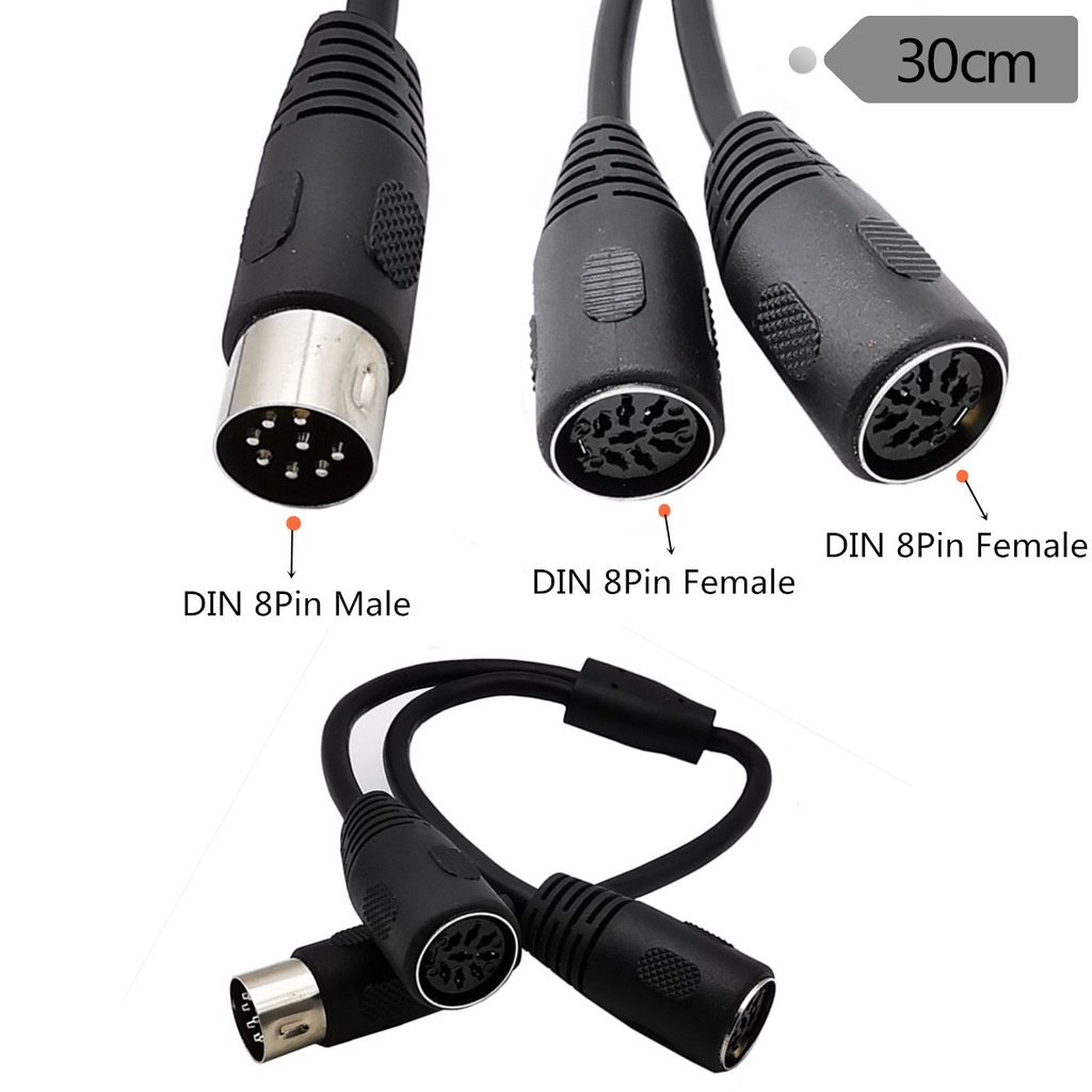 One Point Two din 8Pin One Female to Two Male Wire 8 Core Large DIN1 ...