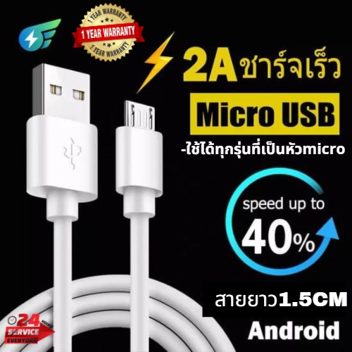 สายชาร์จMircoUSB/Tyre-C 1.0Mมีกล่อง สายชาร์จแอนดรอยด์ต่อไมโครUSB สำหรับโทรศัพท์มือถือ Micro USB ...