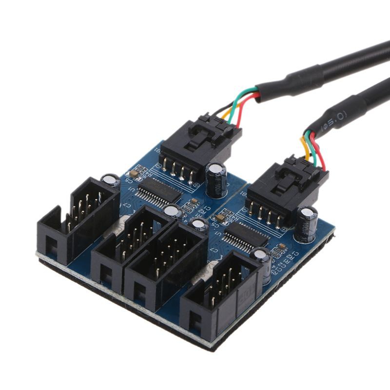 PC Case Internal 9-Pin USB 2.0 Male 1 to 4 Female Splitter PCB | Shopee ...