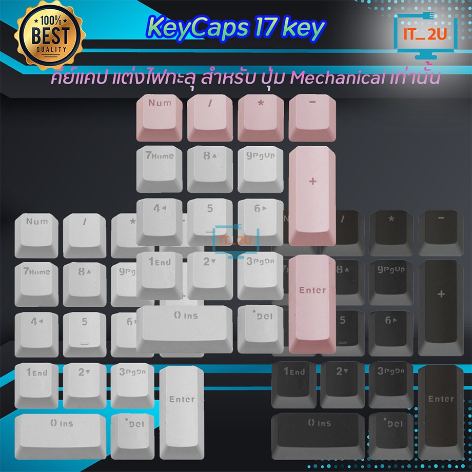 Keycaps 17Key คีย์แคปตัวเลข สำหรับปุ่ม Machanical เท่านั้น | Shopee ...