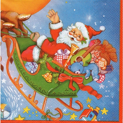 Pladao Napkin ภาพ คริสต์มาส Santa trip is begin กระดาษ แนพกิ้น สำหรับงานศิลปะ เดคูพาจ decoupage ...